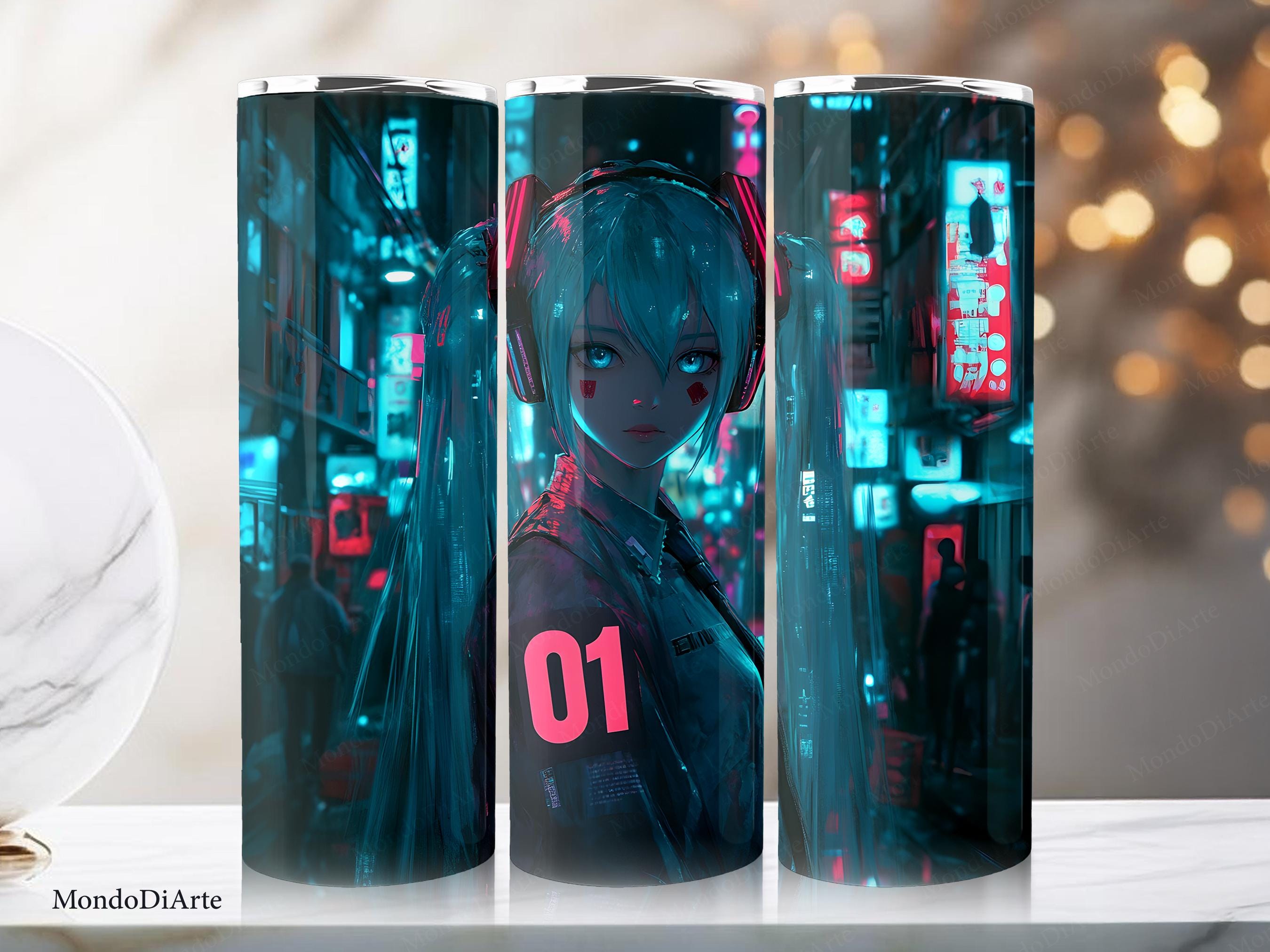 Hatsune Miku Tumbler Wrap Png, 20oz Skinny Tumbler Sublimation Designs ...