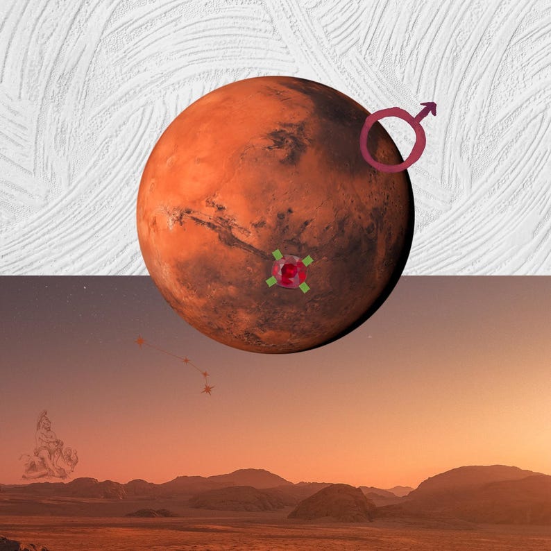 Mars Necklace - the Martian Ember - Inspired by the Solar System - 18K ...