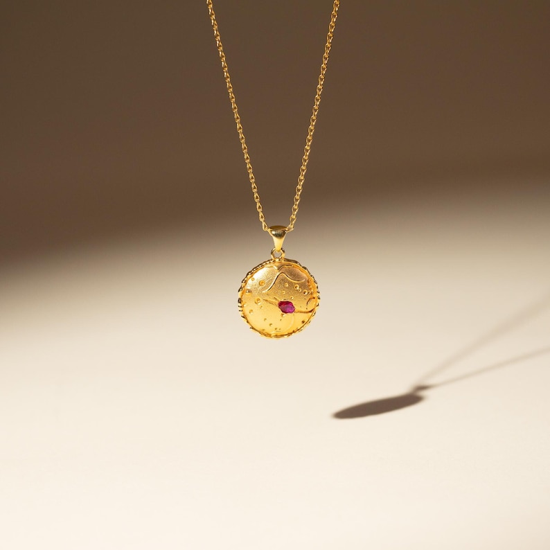 Mars Necklace - the Martian Ember - Inspired by the Solar System - 18K ...