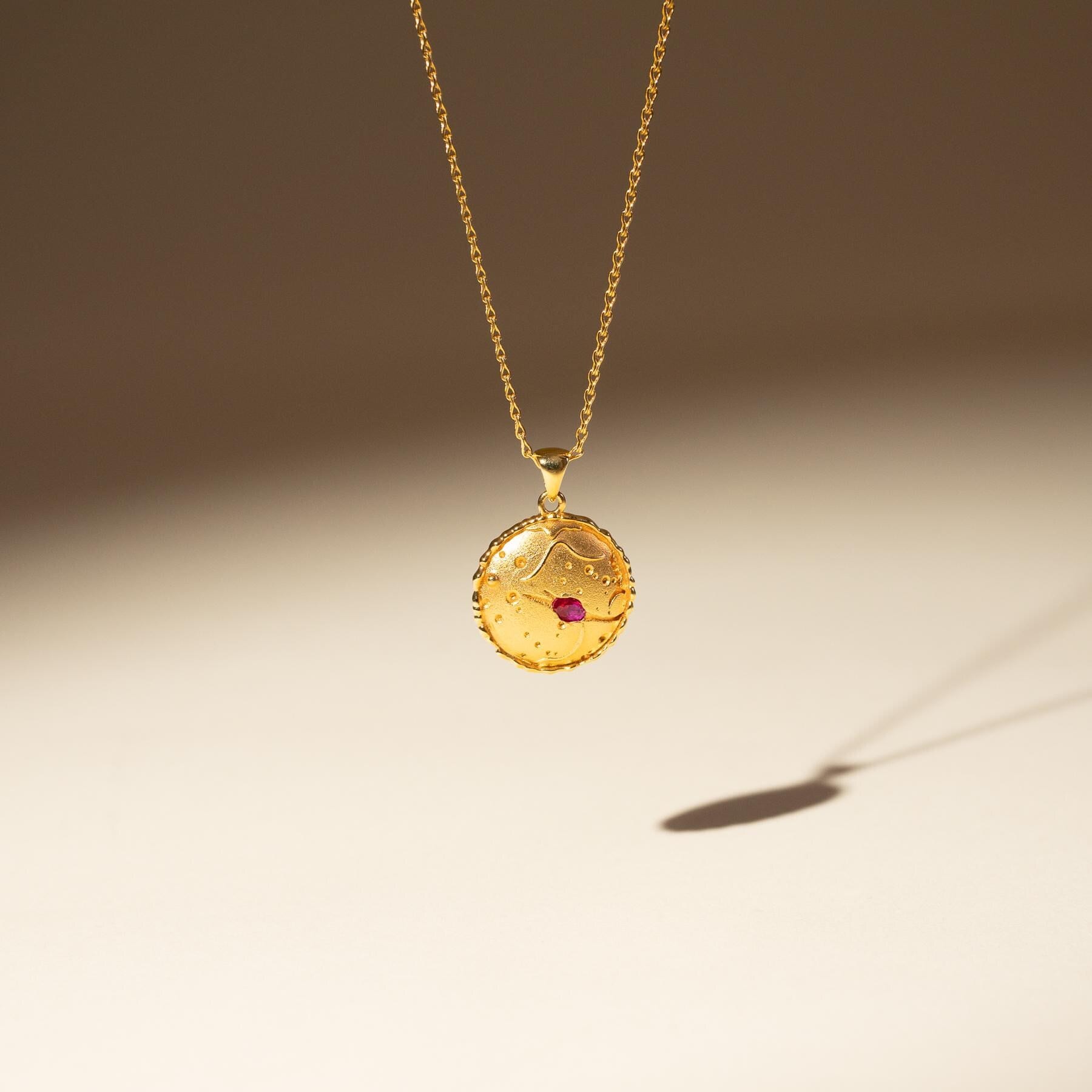 Mars Necklace - the Martian Ember - Inspired by the Solar System - 18K ...