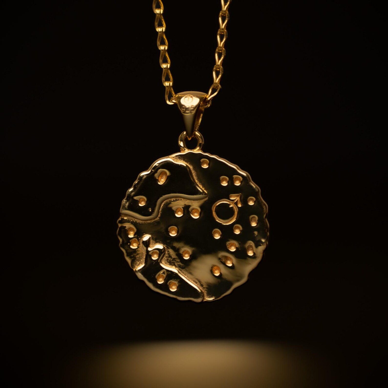 Mars Necklace - the Martian Ember - Inspired by the Solar System - 18K ...