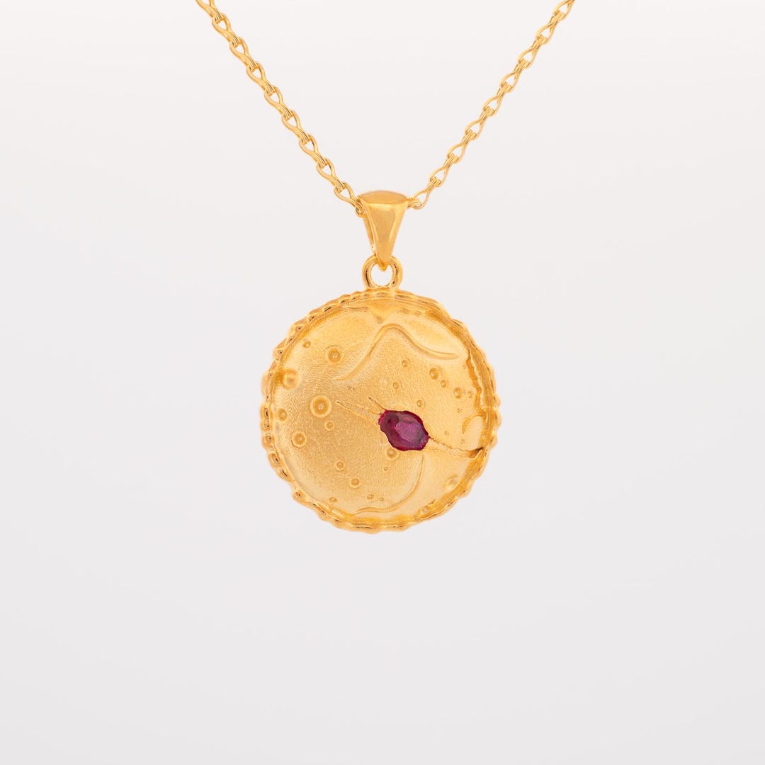 Mars Necklace the Martian Ember Inspired by the Solar System 18K Gold ...