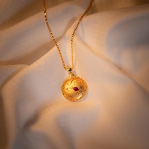 Mars Necklace - the Martian Ember - Inspired by the Solar System - 18K ...