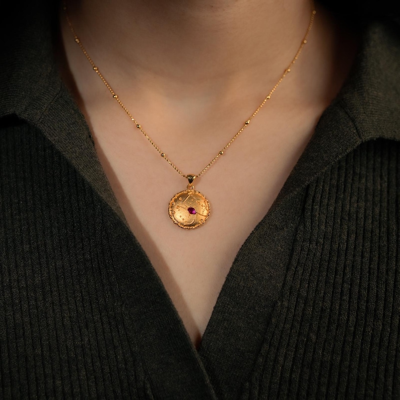 Mars Necklace - the Martian Ember - Inspired by the Solar System - 18K ...