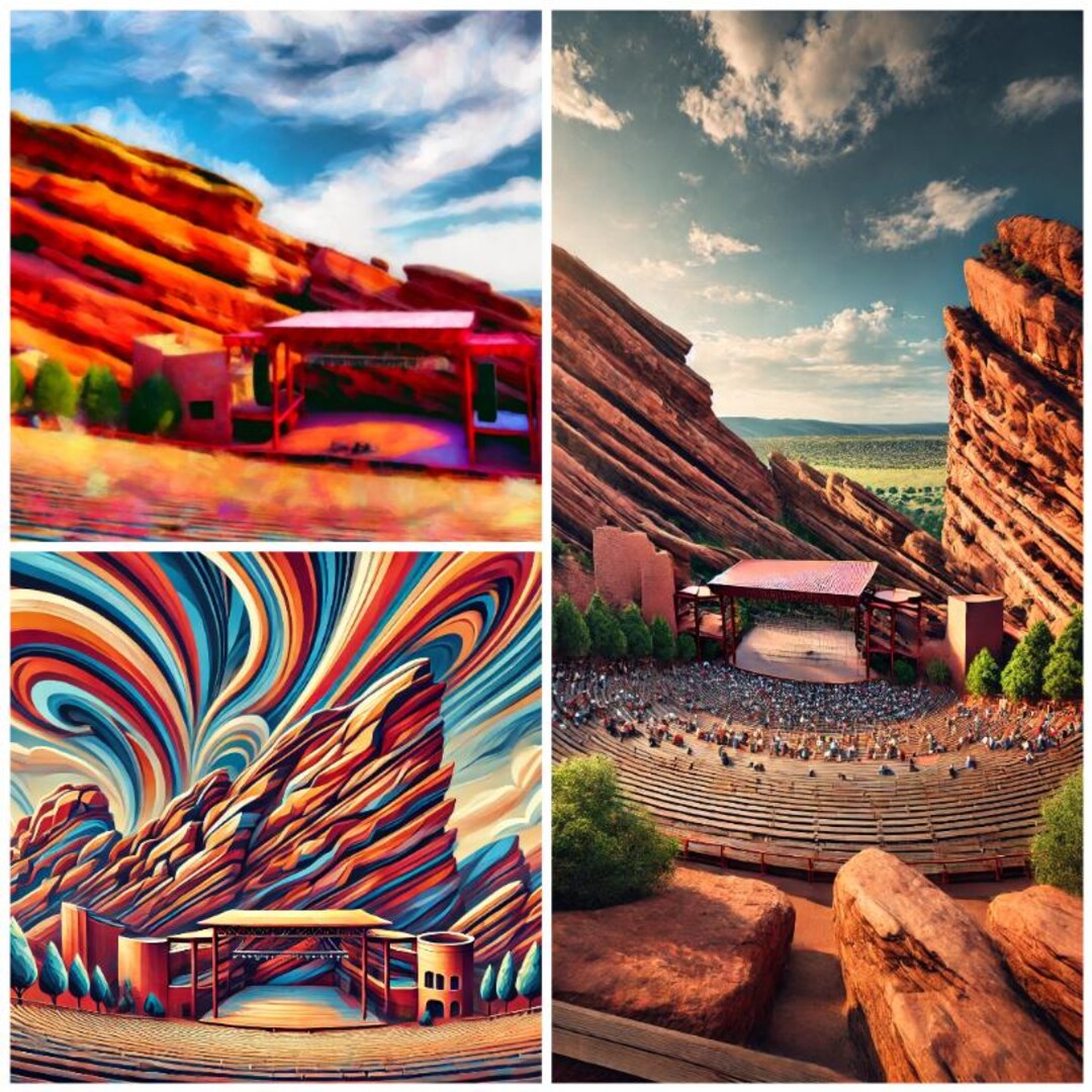 Colorado Red Rocks Amphitheater Digital Art Bundle, Abstract, Acrylic ...