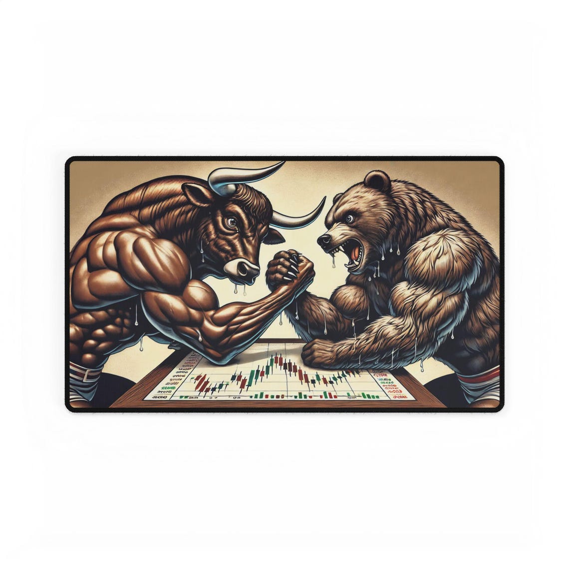 Stock Market Bear Vs Bull Desk Mat Wall Street Day Trader Investor ...