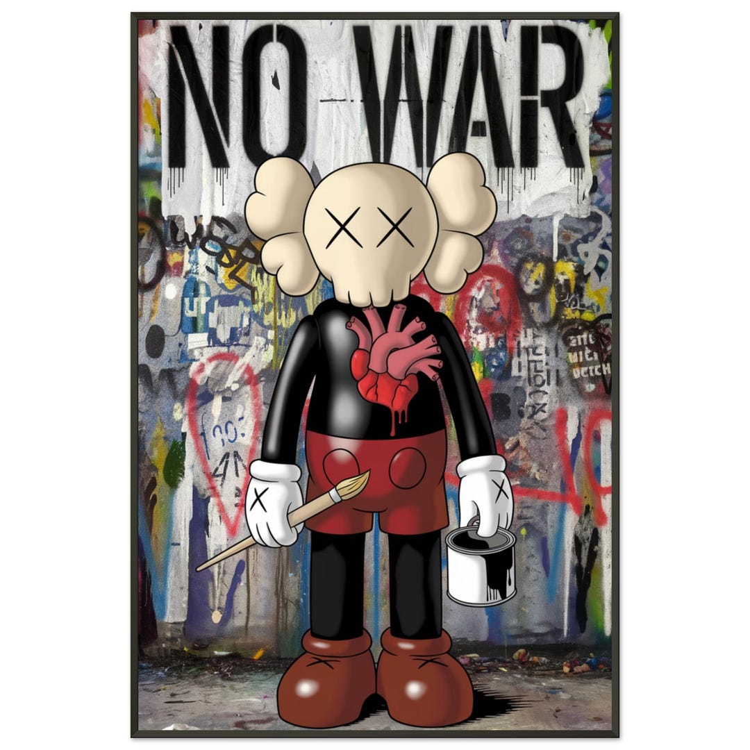 KAWS Banksy Style Wall Art | Anti-war Graffiti Poster Print | Street ...