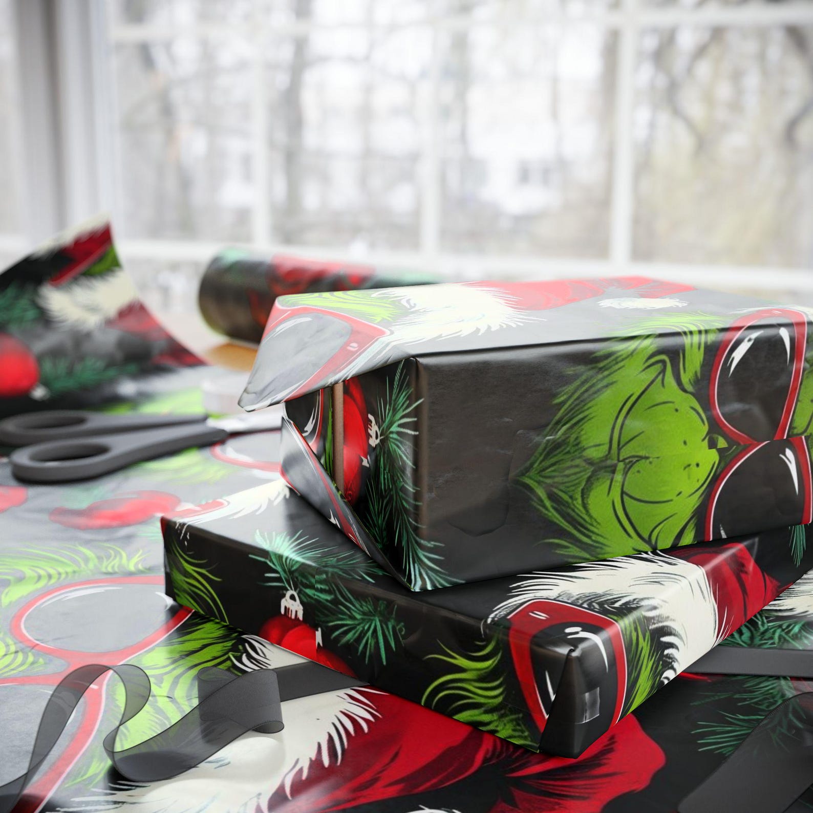 Grinch Inspired Wrapping Papers - Etsy