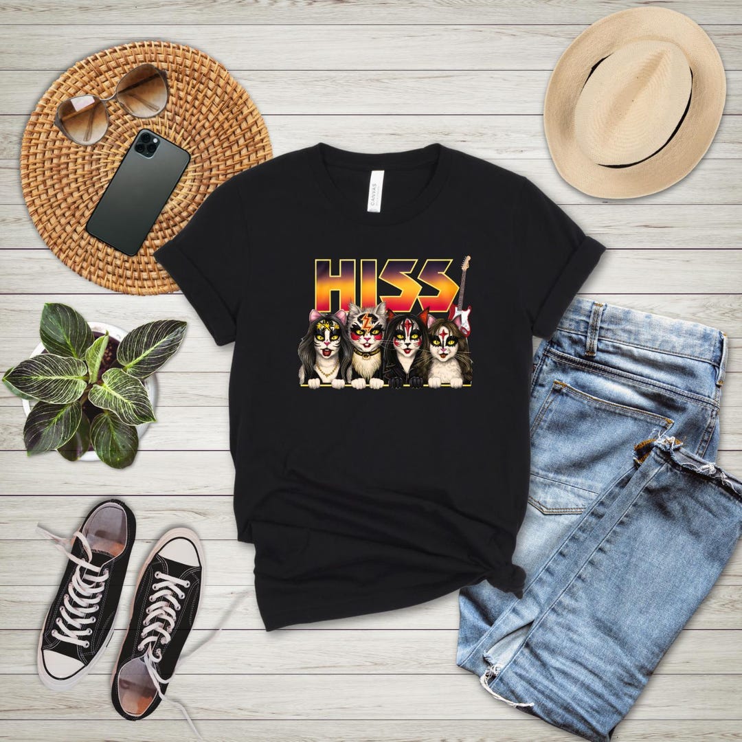 Hilarious Hiss Like KISS but With Cats T-shirt Purrfect Gift for Cat ...