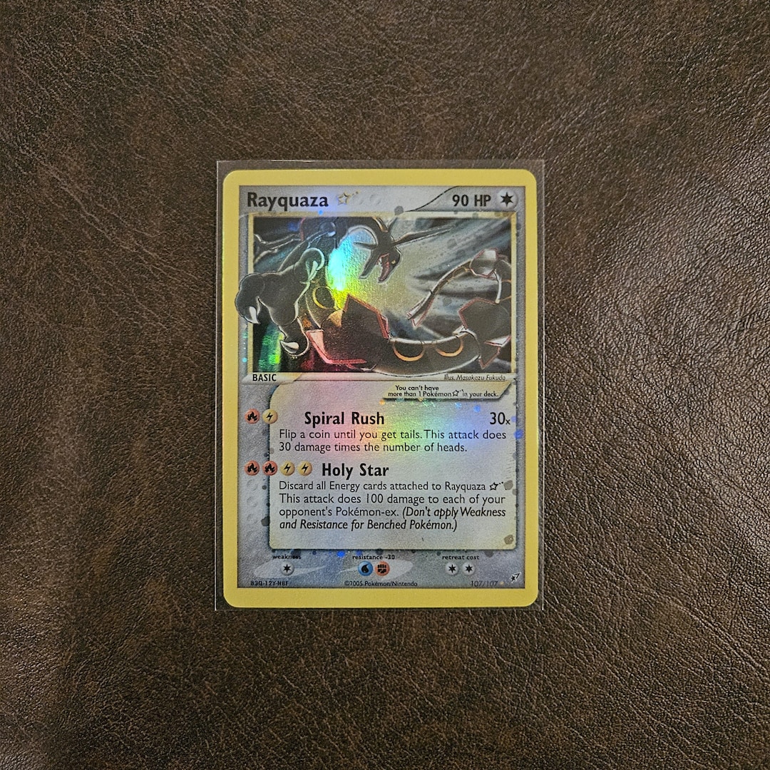 Proxy Shiny Rayquaza gold Star 107 Deoxys Pokemon Card - Etsy