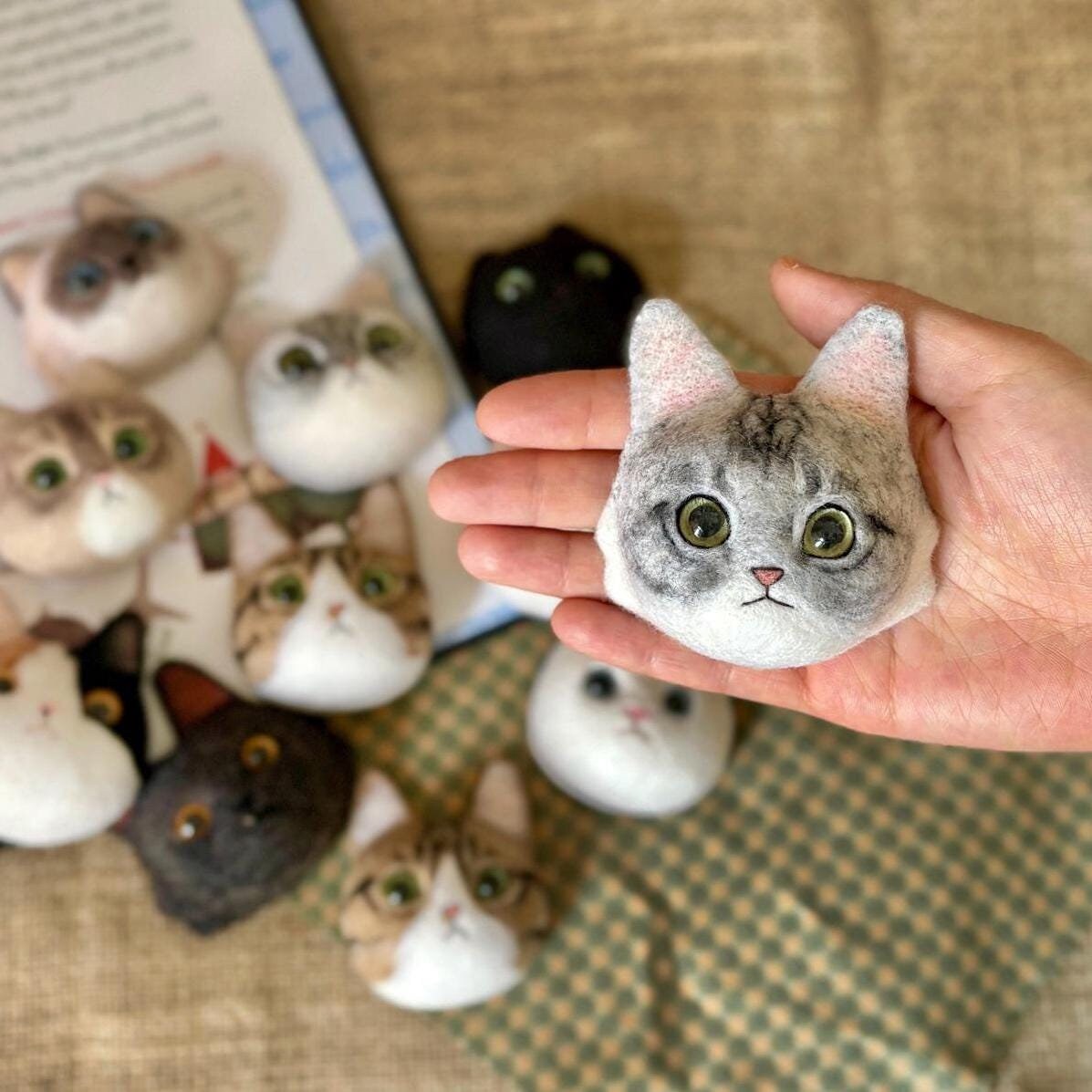 Custom Wool Felted Pet Fridge Magnet, 3D Cute Pet Head Magnets, Pet ...