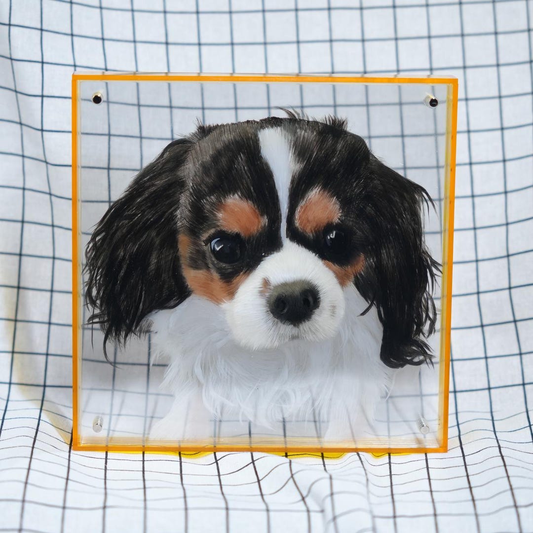 Custom 3D Glass Dog Portrait, Hand Painted Layered Glass Pet Memorial ...