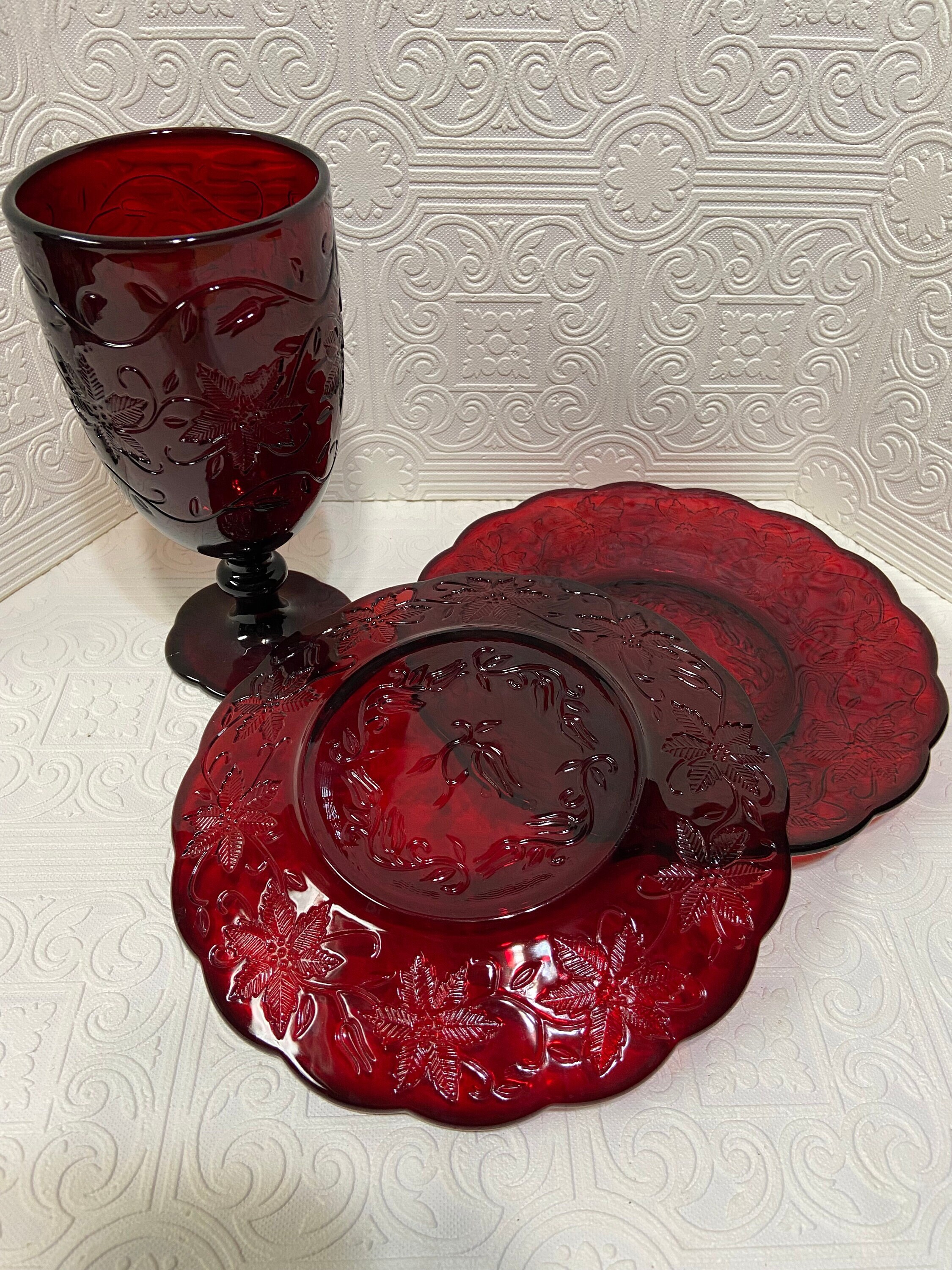 Princess House Fantasia Tea Goblet and Two Desert/salad Plates - Etsy