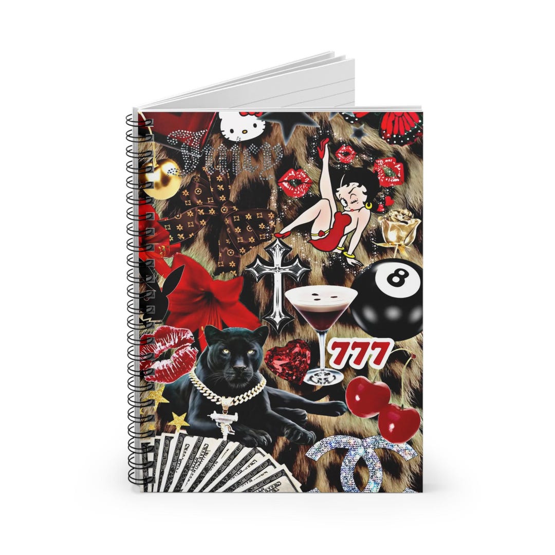 Y2K Aesthetic Journal Betty Boop & Hello Kitty Cheetah Print Retro ...
