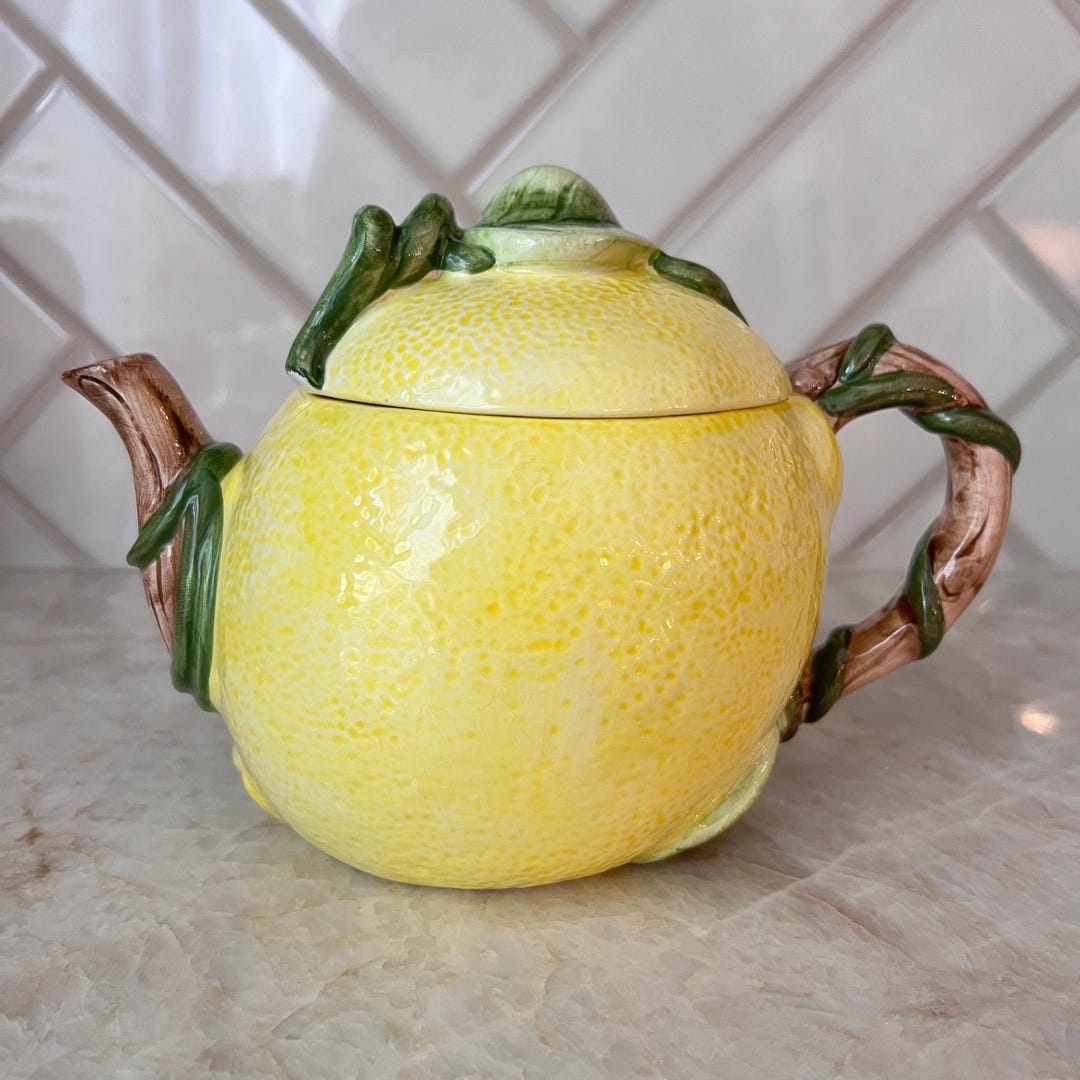 One-of-a-kind Vintage Lemon Teapot – Unique Ceramic Teapot With Hand ...
