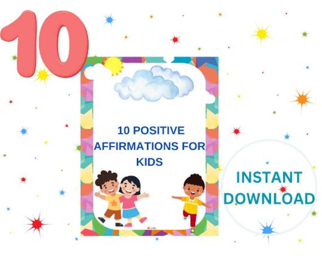 10 Affirmation Worksheets for Kids Printable, Positive Affirmation ...