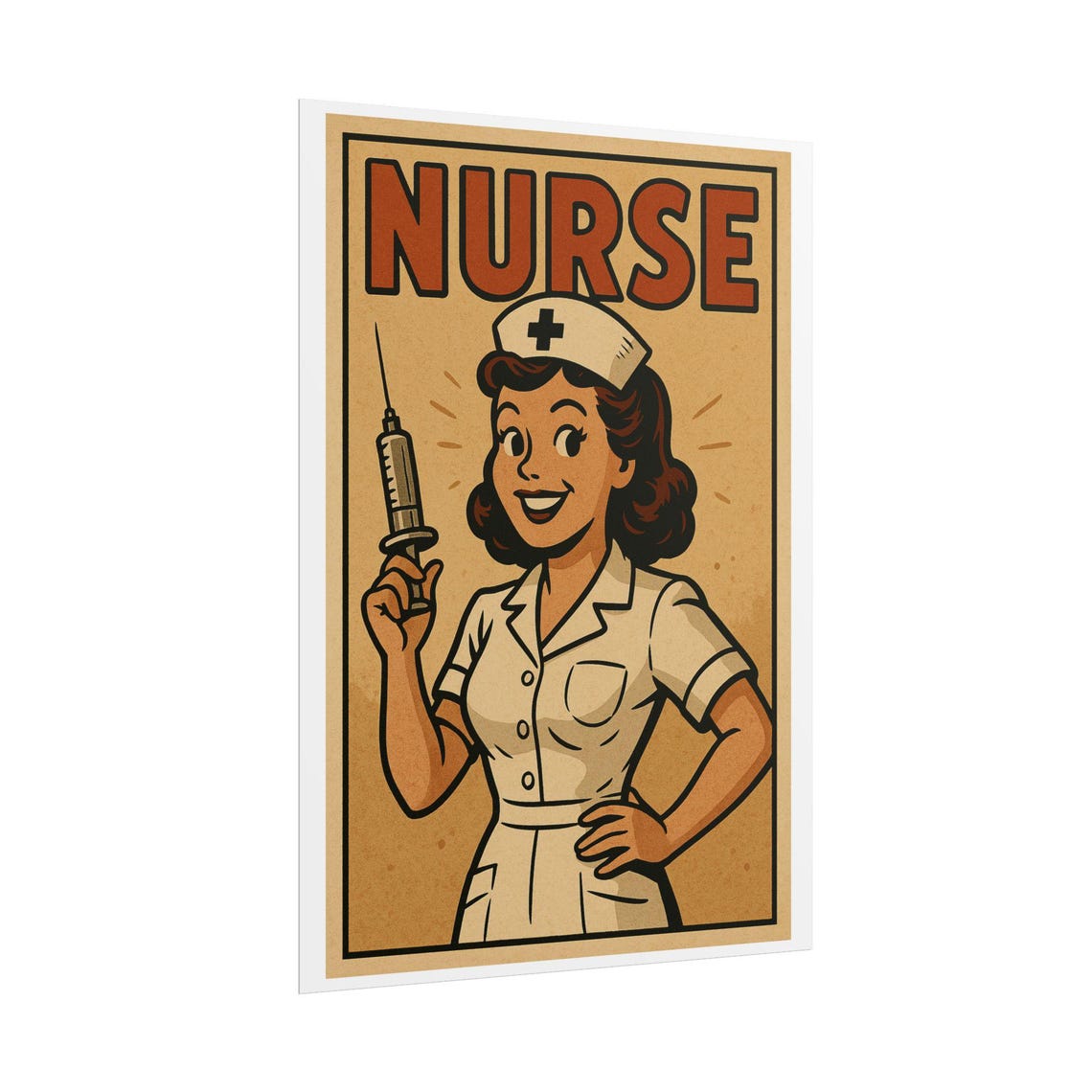 Vintage Nurse Poster Art Print, Retro Healthcare Decor, Nurse ...