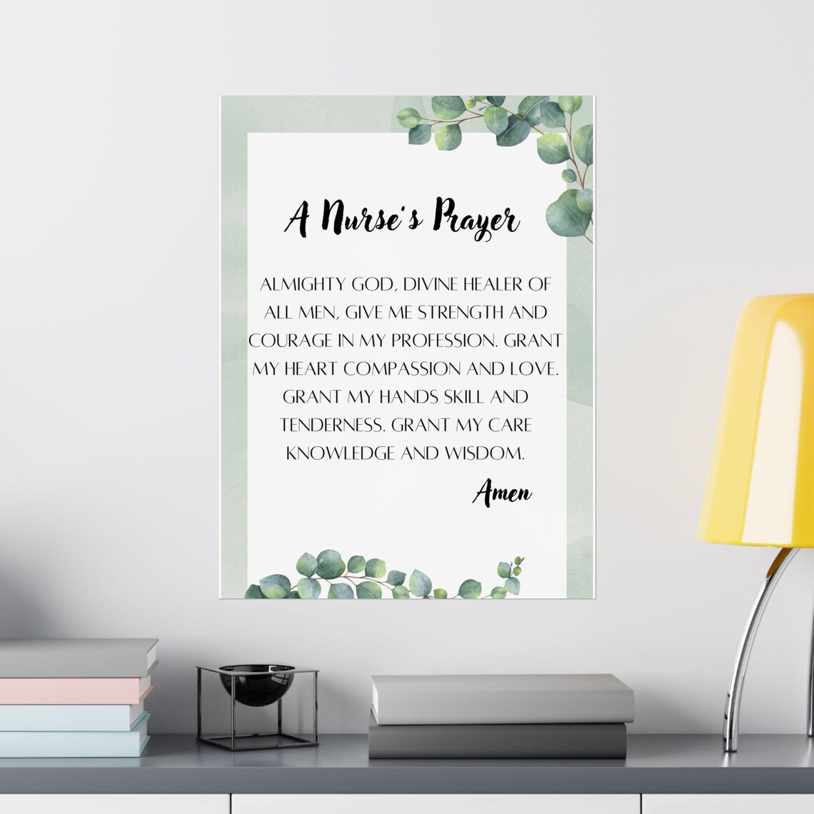 Nurse Prayer Poster, Matte Vertical Wall Art, Inspirational Healthcare ...