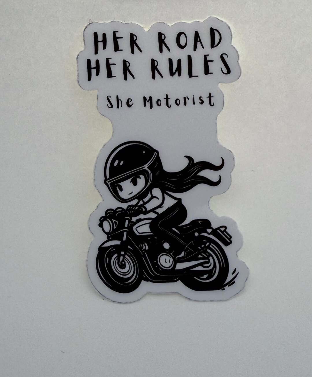 Motorcycle Girl Sticker | Kiss-cut Waterproof Motorcycle Sticker | She ...
