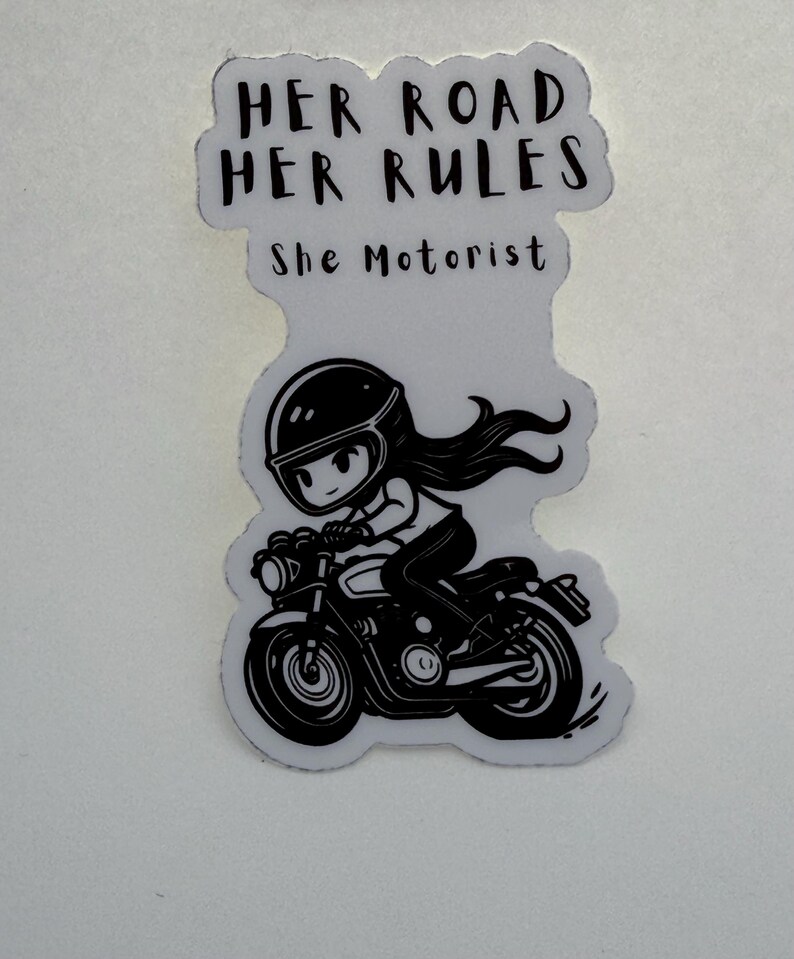Motorcycle Girl Sticker | Kiss-cut Waterproof Motorcycle Sticker | She ...
