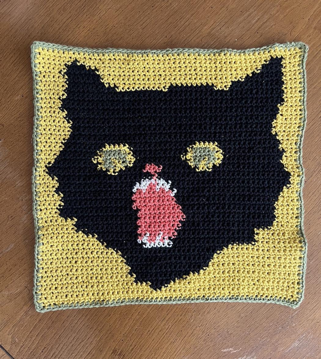 Vintage Cat Crochet Tapestry Pattern - Etsy