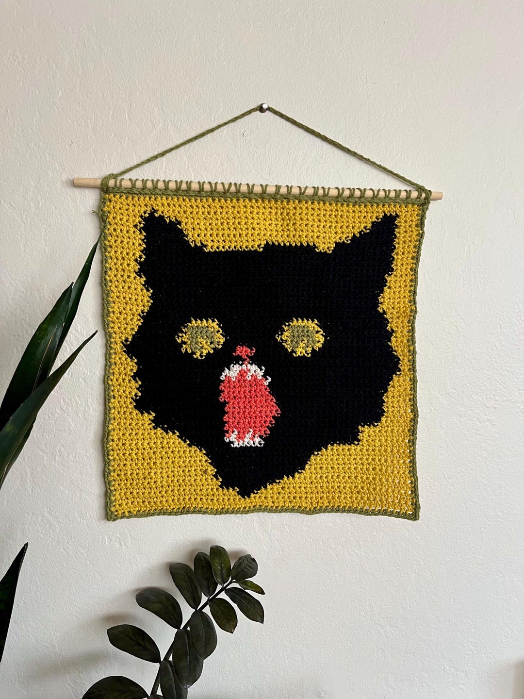 Vintage Cat Crochet Tapestry Pattern - Etsy