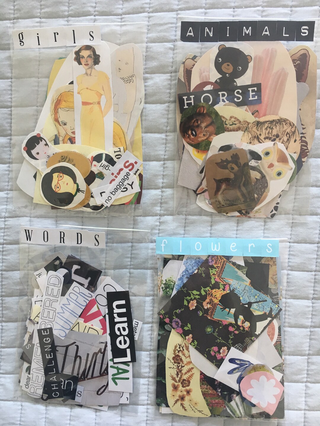 Paper Collage and Art Packs Full of Whimsical Colourful Images - Etsy