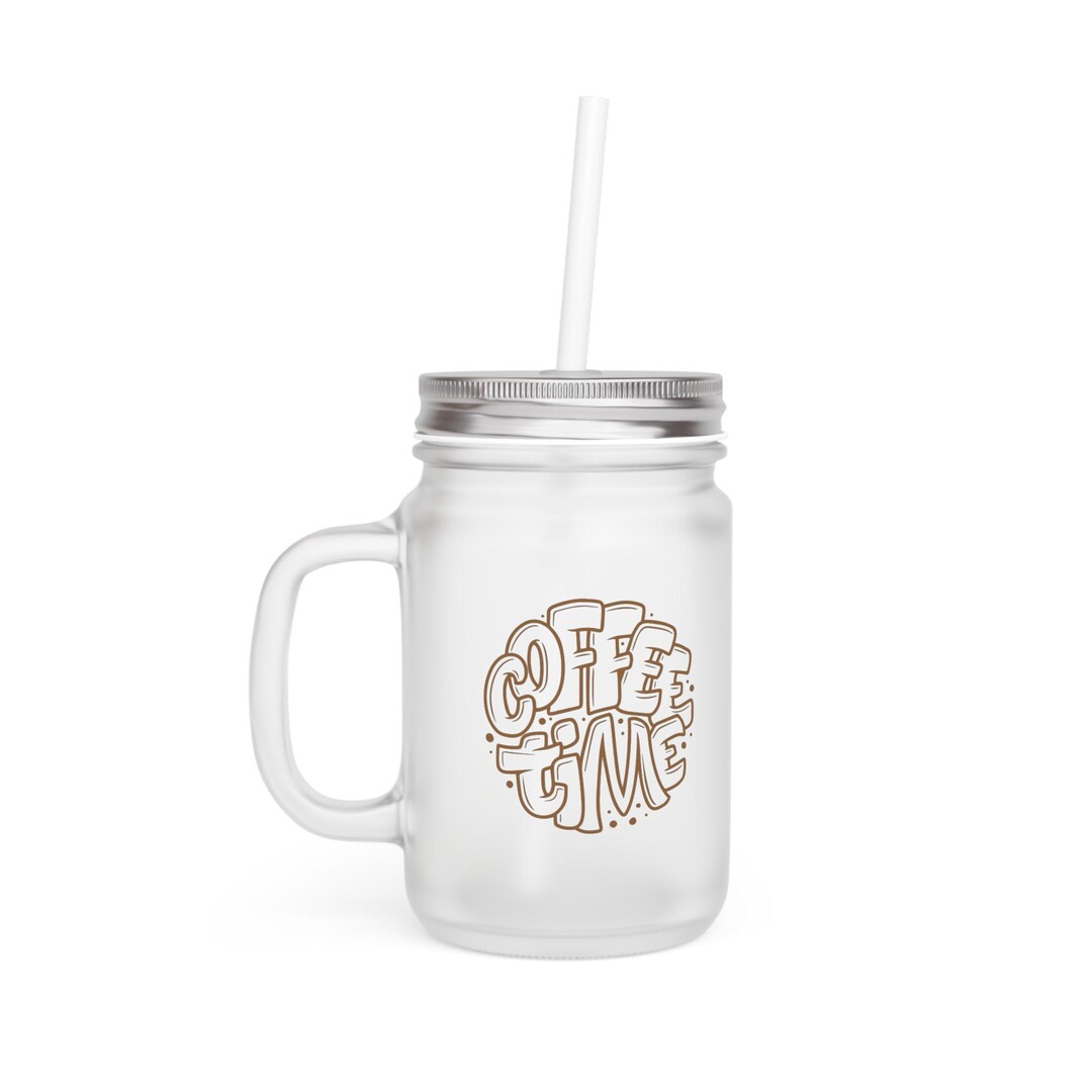 Iced Coffee Jar 12oz Summer Coffee Break Cold Coffee Ice Tea Drink ...