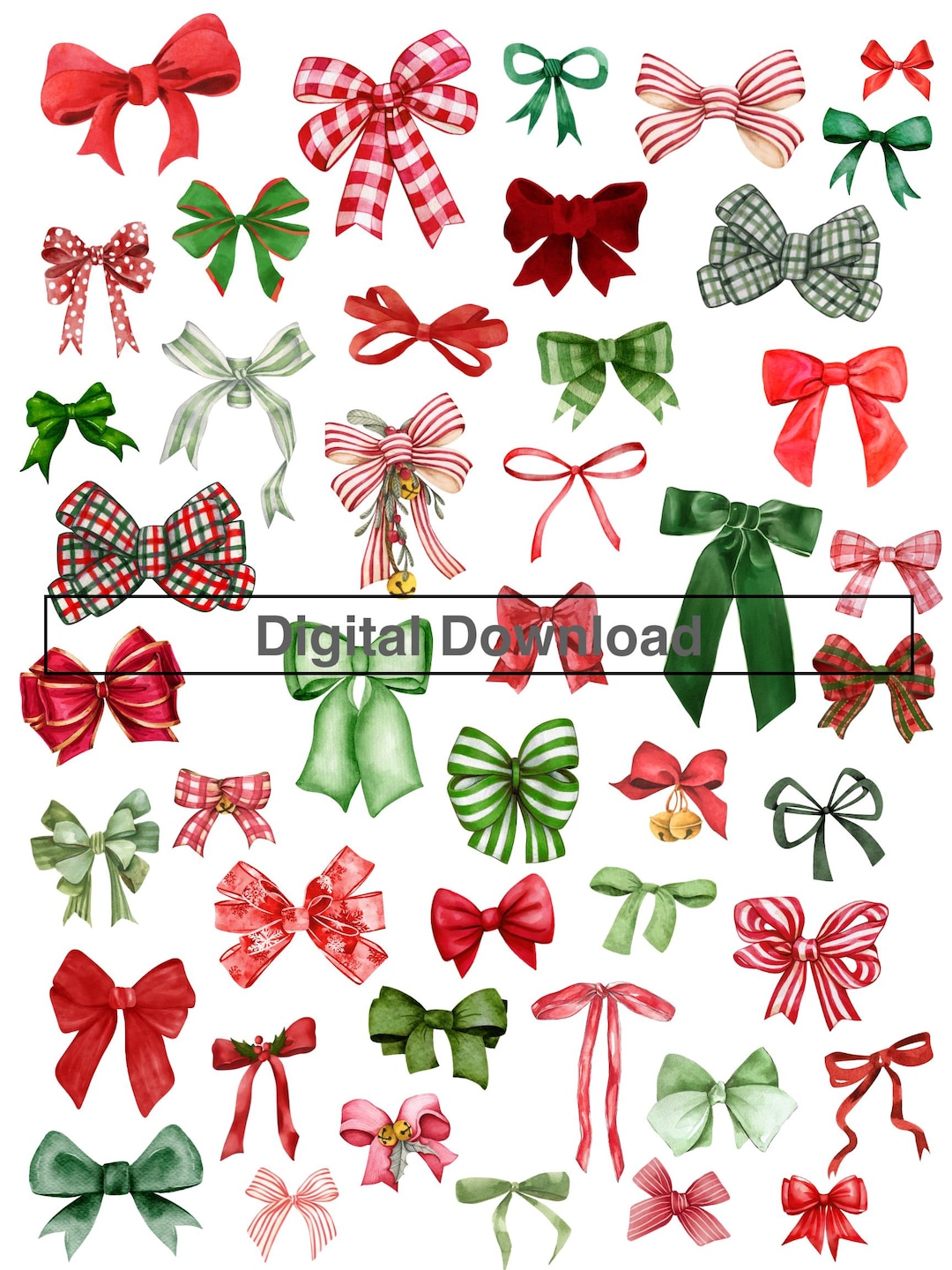 Christmas Holiday Bow Poster, Art Print, Wall Decor, 18x24, 8x10 - Etsy