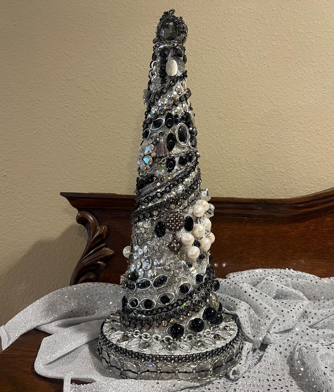 Black and Silver Jeweled Tree - Etsy