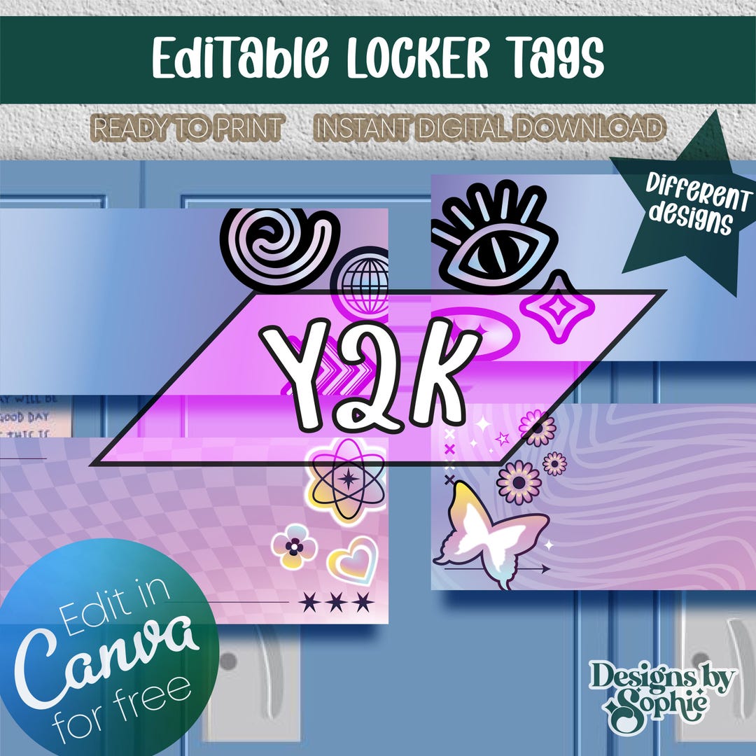DIGITAL FILE | Editable Locker Tags | Editable Classroom Name ...