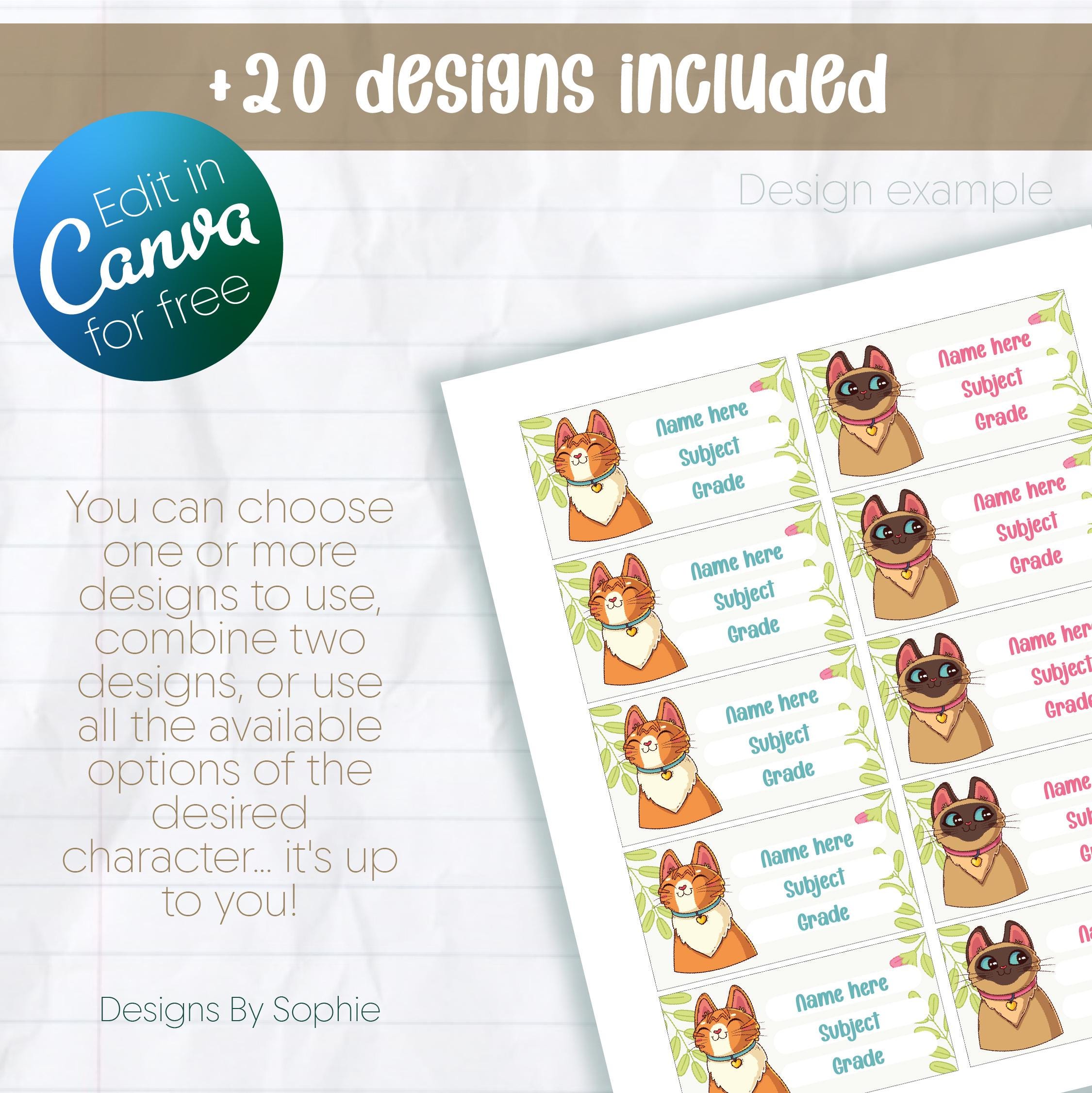 Editable School Labels-name Labels for School-school Labels-back to ...