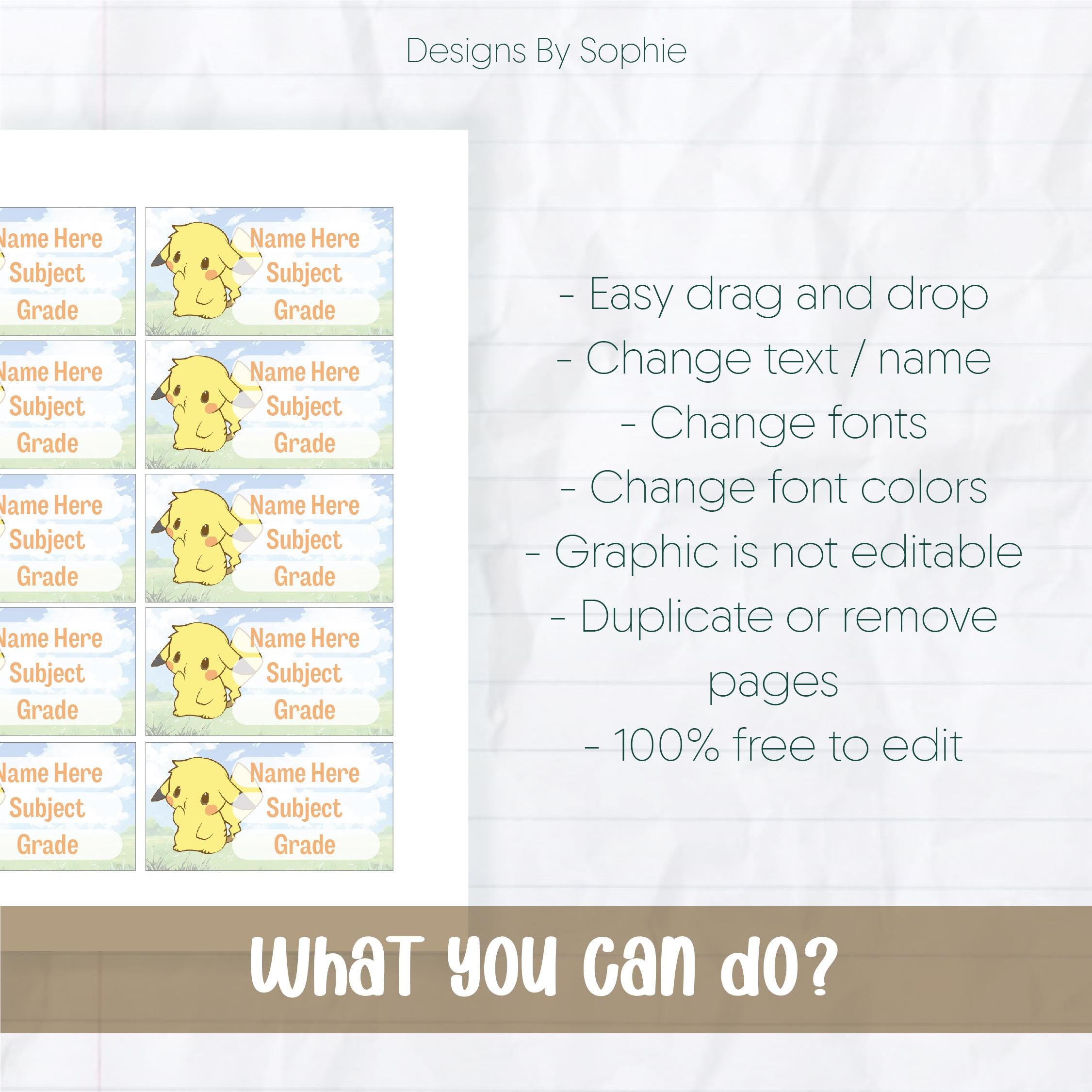 Editable School Labels-name Labels for School-school Labels-back to ...