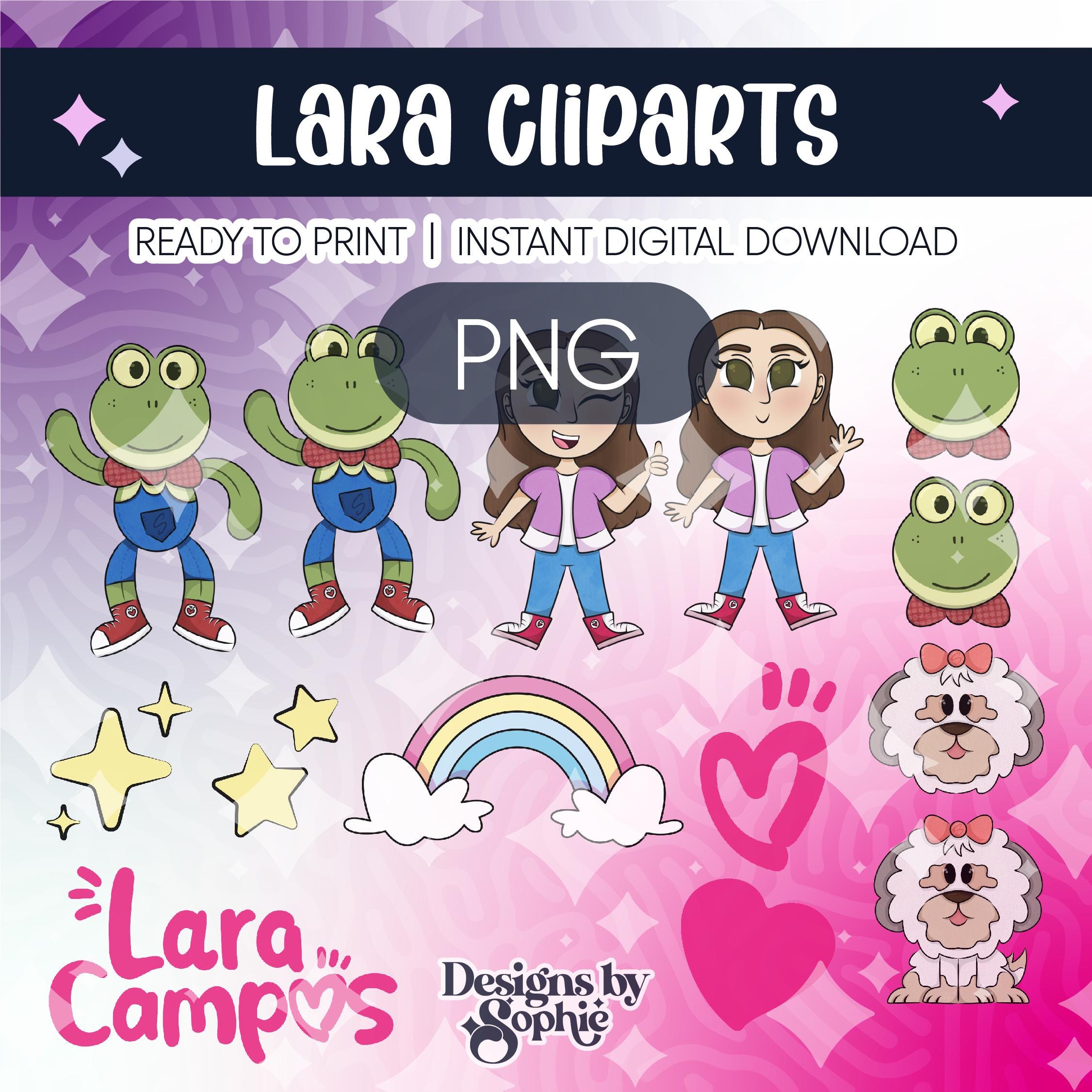 Clipart Rana Rhenné y Lara Campos, Paquete de ilustraciones de Lara y ...