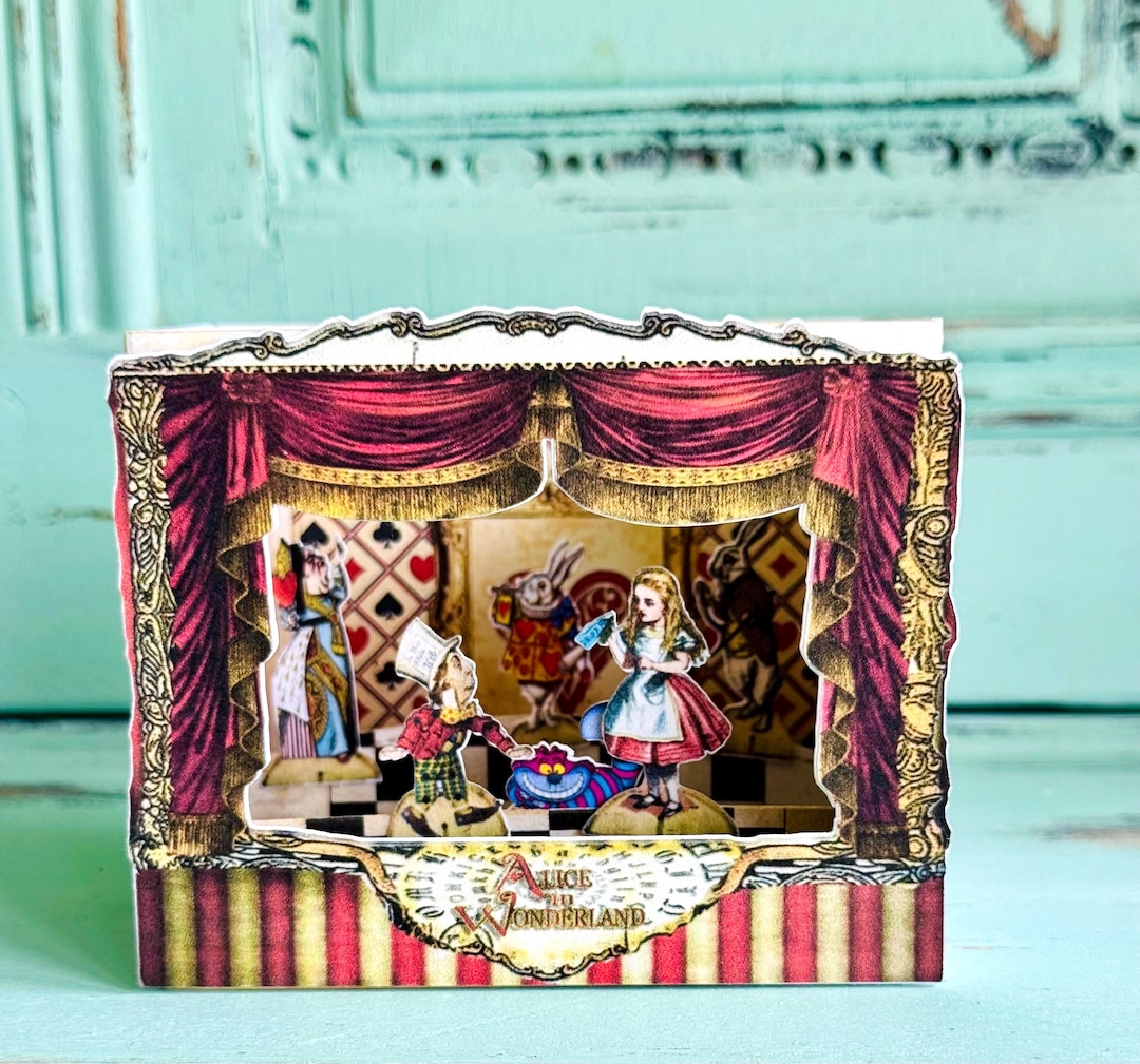 Miniature Alice in Wonderland Theatre Shadow Box Paper Art. - Etsy