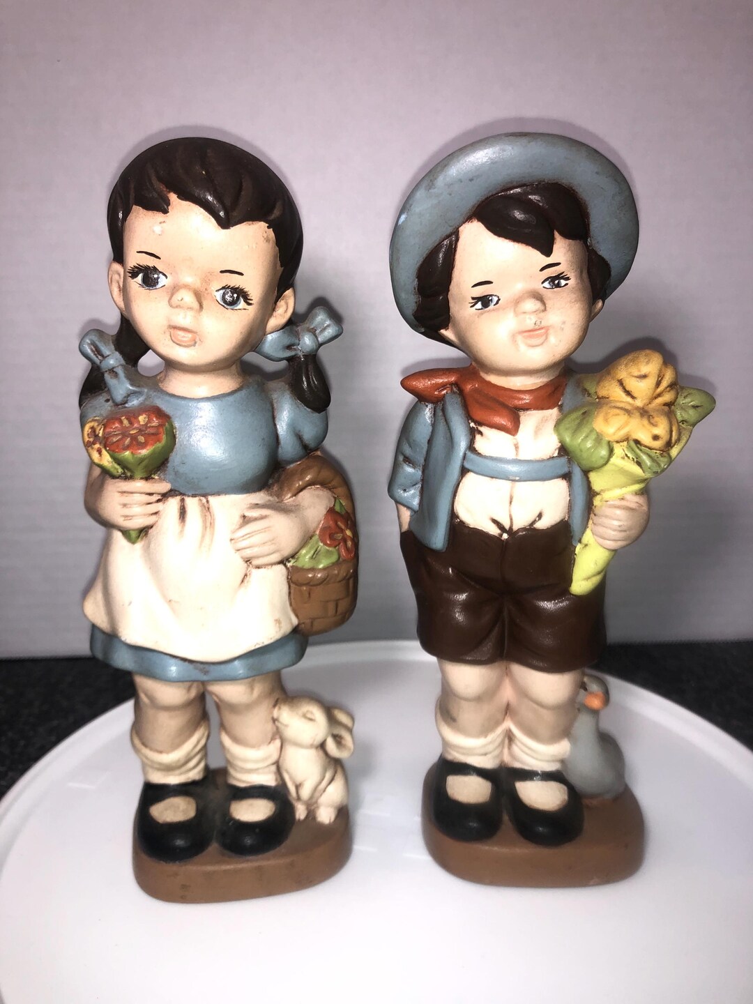 Vintage Hummel Like Boy and Girl Brother Sister Figurines Holding ...