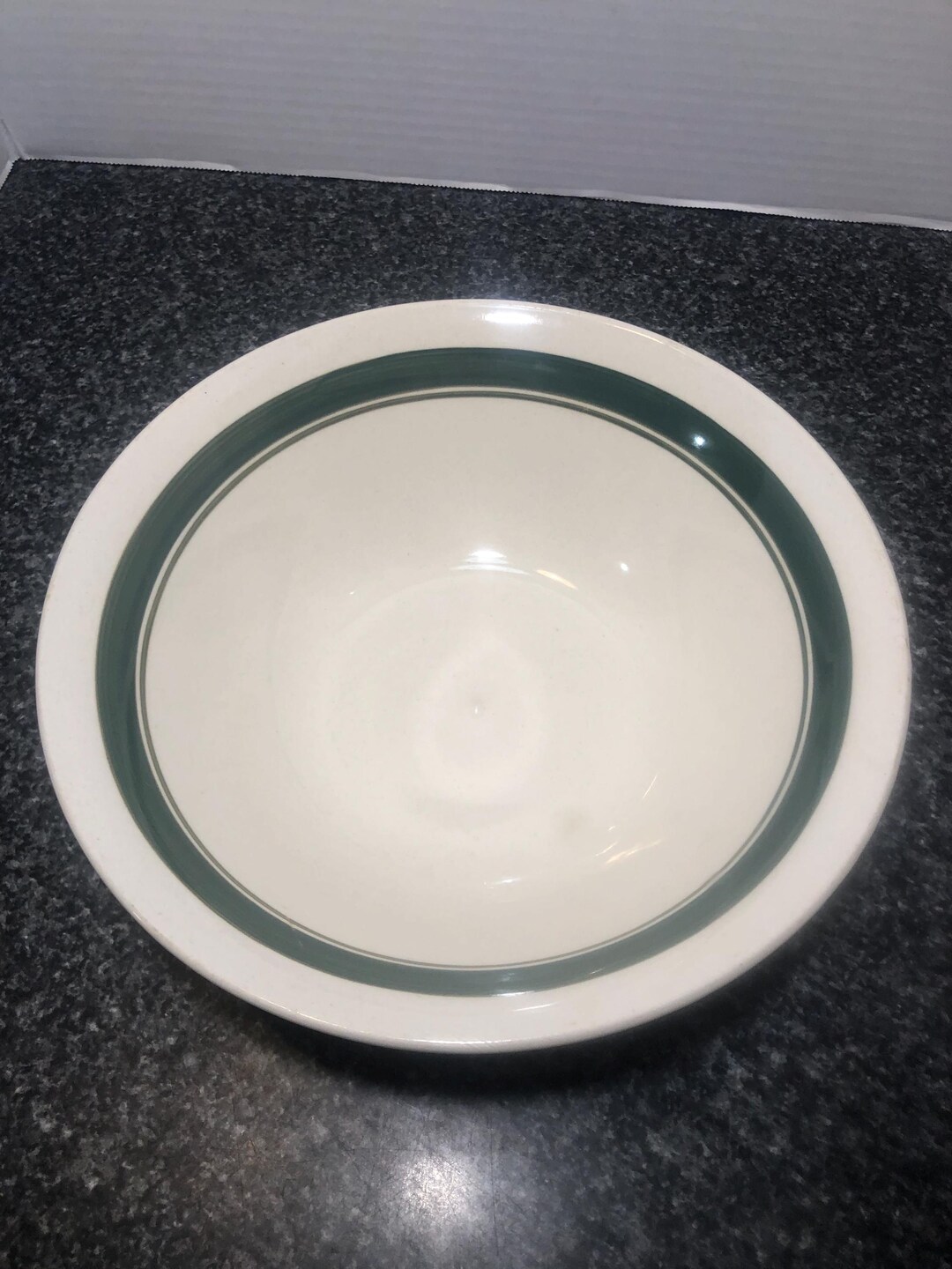 Vintage Prinetti Stoneware Green Band Ribbon Vegetable Serving Bowl ...