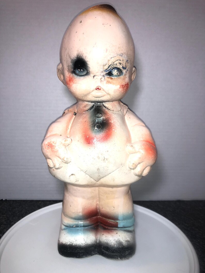Vintage Angry Evil Looking Kewpie Chalk Ware Winged Doll Figurine ...