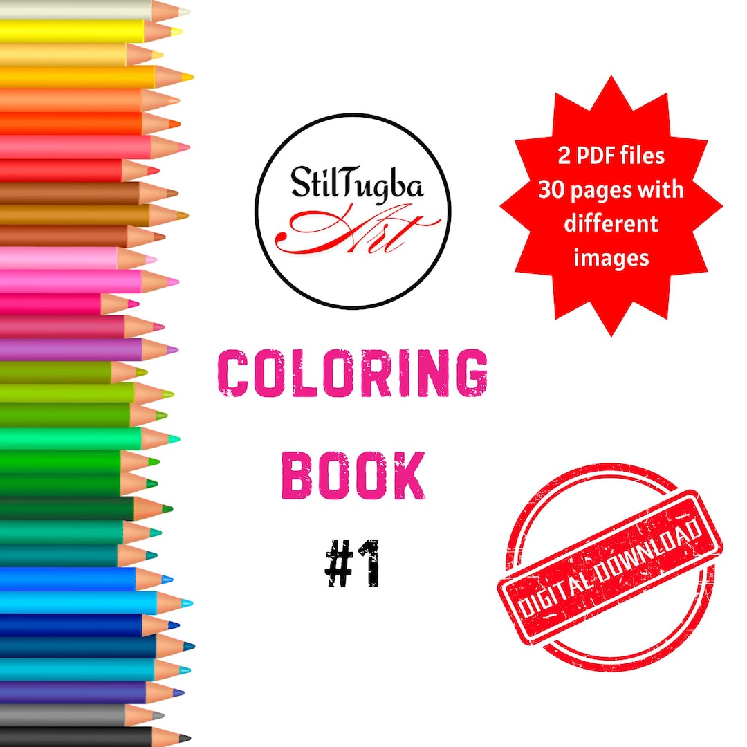 Coloring Book #1 for Your Kids | Printable Coloring Book | Digital ...