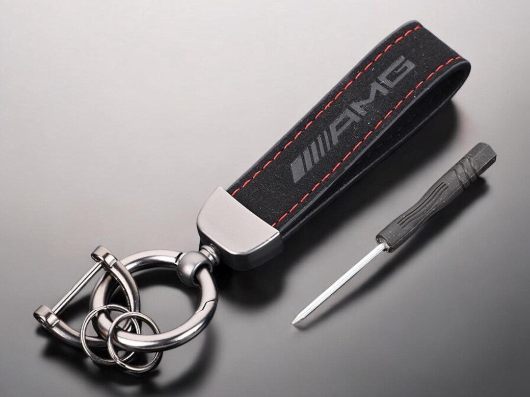 Mercedes Benz Amg Keyring in Black With Red Stitching and AMG Logo - Etsy