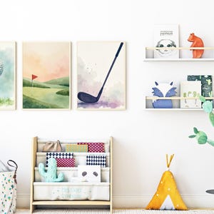 Golf Wall Art Print Set of 4 – Watercolor Golf Nursery Art, Sports ...