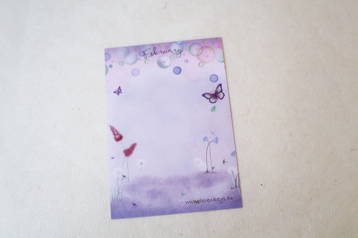 February Birthday Card month Birthday Card cute Illustration - Etsy