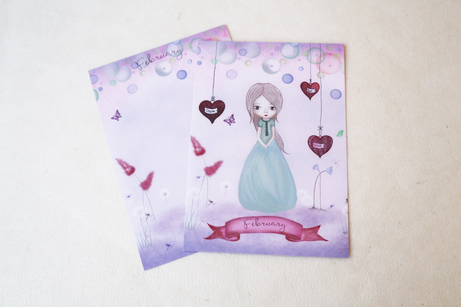 February Birthday Card month Birthday Card cute Illustration - Etsy