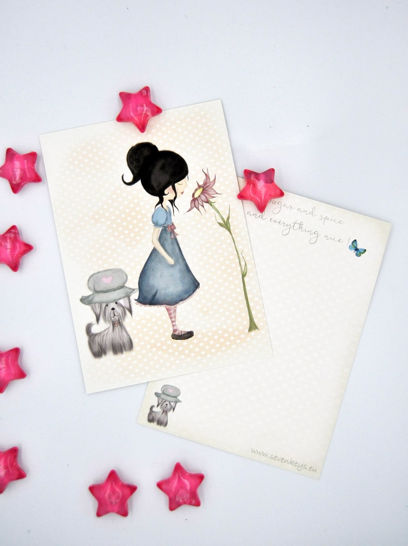 Laura & Jack Illustrated Card-whimsical Art for Kids cute - Etsy