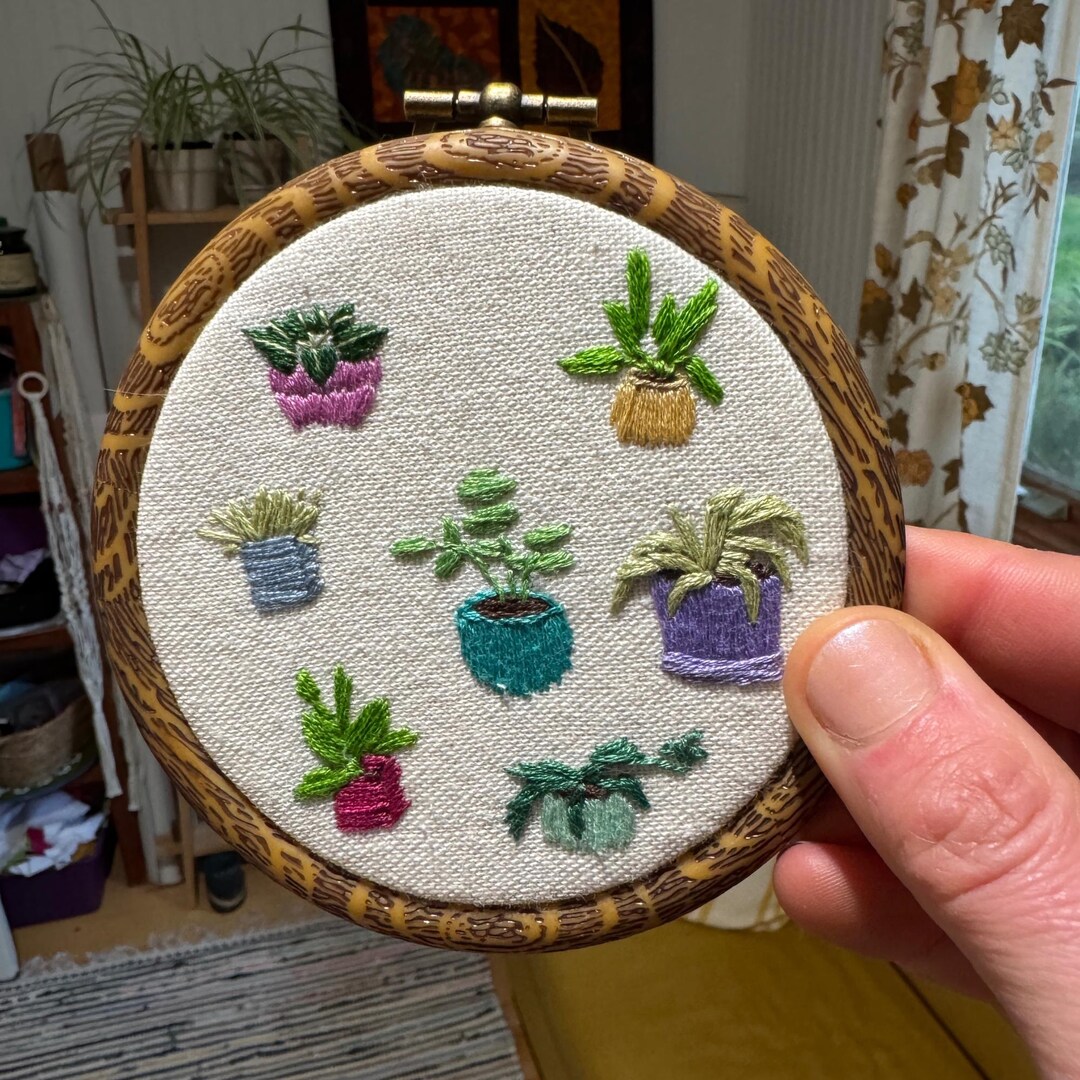 Easy Mini Plant Embroidery Template House Plant Hand Embroidery PDF ...