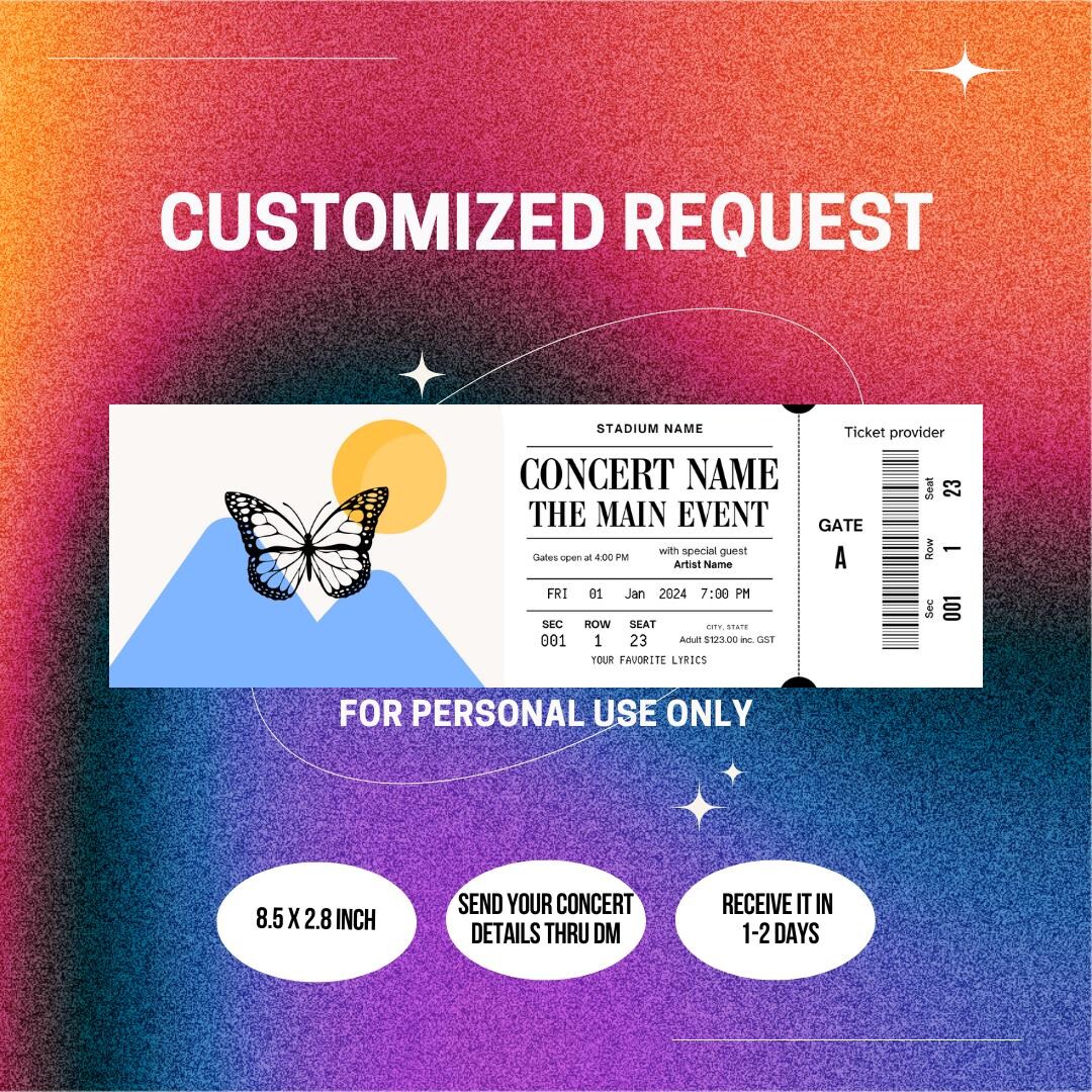 Customized Souvenir Concert Digital Ticket - Etsy