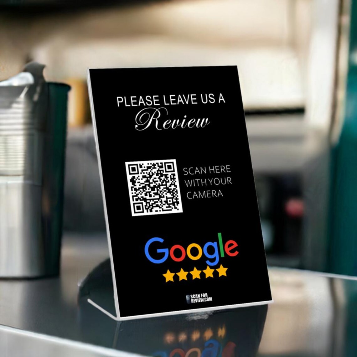 Please Leave Us A Review Google QR Code on A Stand (black) - Etsy