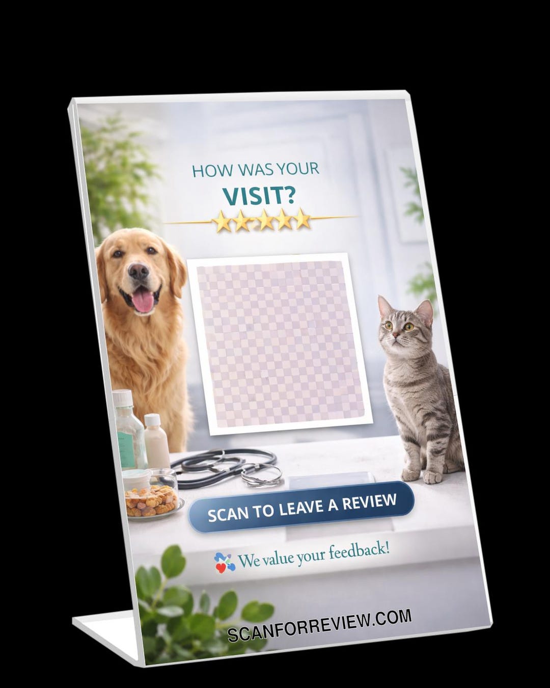 Tell Us How We Did – Qr Code Review Stand for Vet-clinic – Tabletop ...