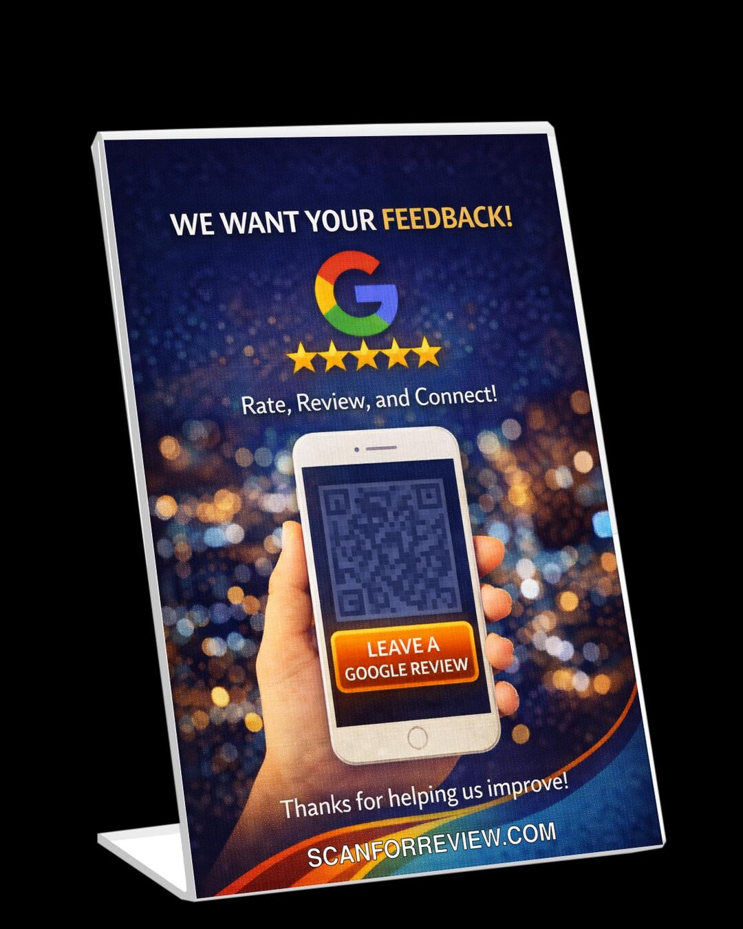 We Value Your Feedback – Google Review Sign – Tabletop Display - Etsy