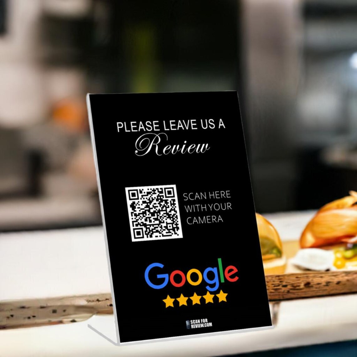 Please Leave Us A Review Google QR Code on A Stand (black) - Etsy